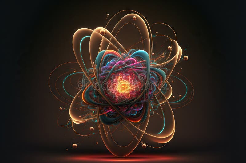 Illustration of the Close Up Atom Stock Illustration - Illustration of ...