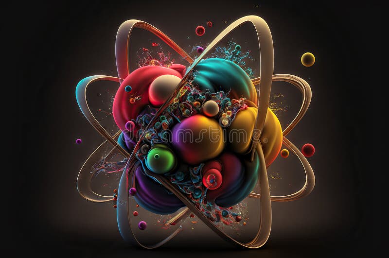 Illustration of the Close Up Atom Stock Illustration - Illustration of ...