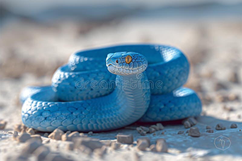 Close-up of a Blue Royal Kingsnake on the Beach Stock Illustration ...