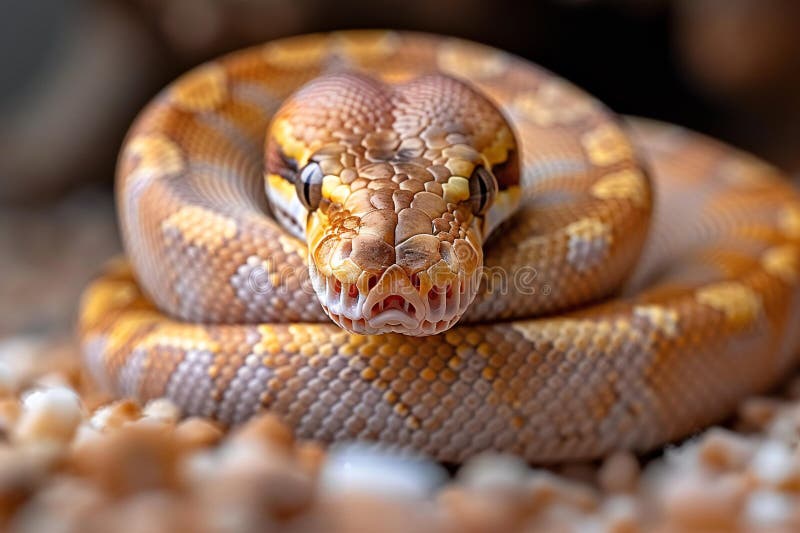 Close Up of a Burmese Python (Python Reticulatus) Stock Illustration ...