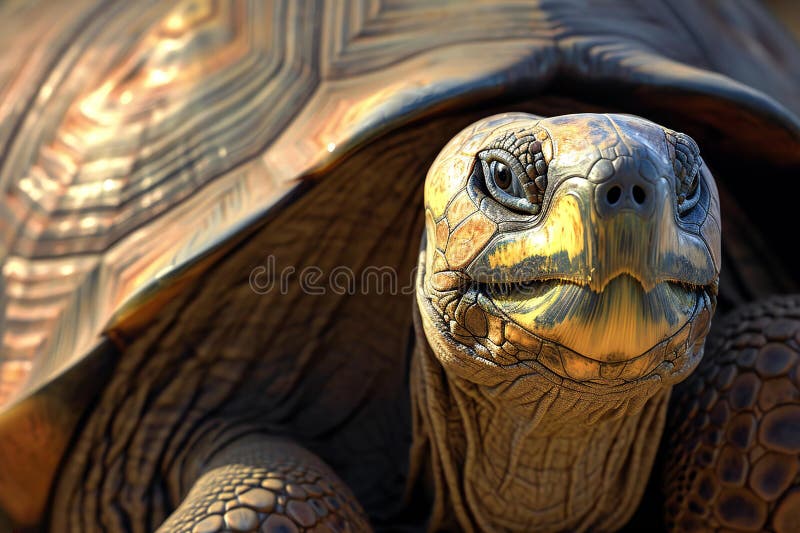 Close Up of a Giant Tortoise with a Funny Expression on Its Face Stock ...