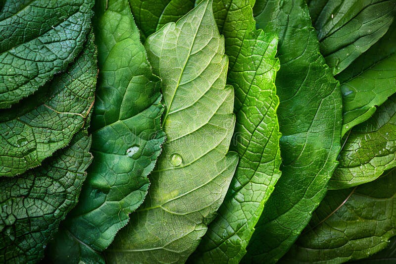 Illustration of Close Up of a Green Leaf with Several Different Layers ...