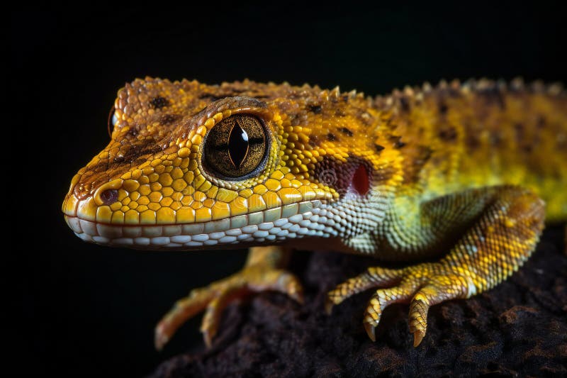 Close Up of a Leopard Gecko (hemidactylus) Stock Illustration ...