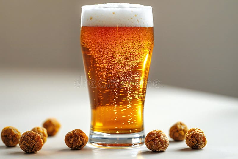 Close Up of an Open Beer Glass, High Quality, High Resolution Stock ...