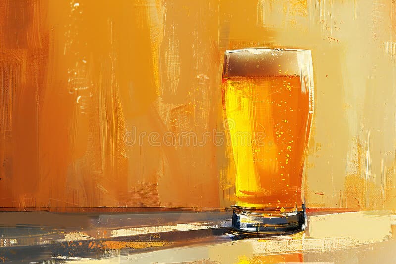Illustration of Close Up Shot of a Glass of Beer, High Quality, High ...