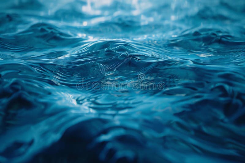 A Close-up Shot of the Surface of Dark Blue Water in a High Resolution ...