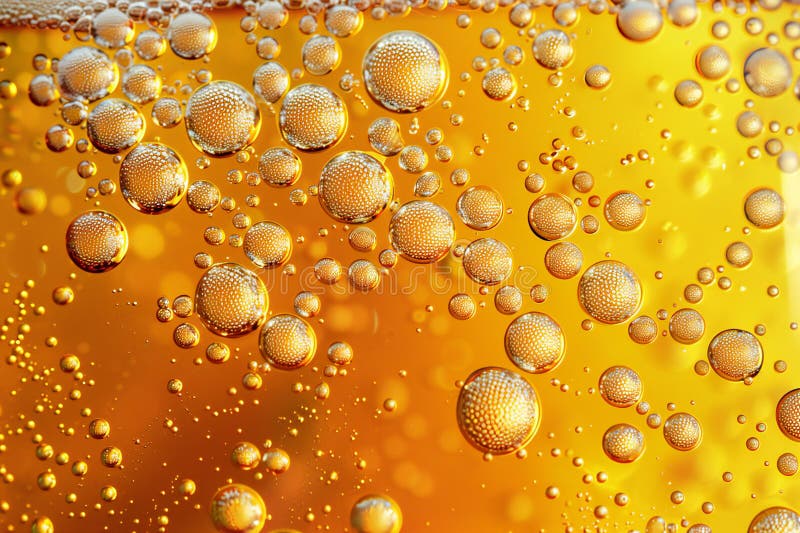 Illustration of Close Up View of Beer and Bubbles, High Quality, High ...