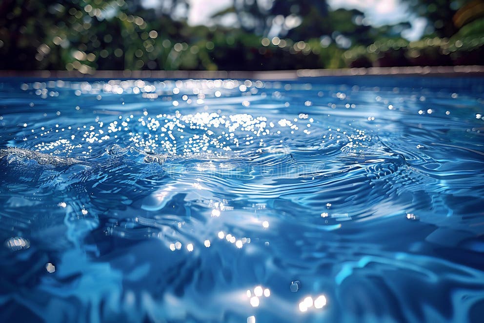 Illustration of Close Up View of a Pool with Ripples in it, High ...