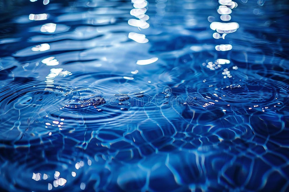 A Close Up View of a Pool with Ripples in it, High Quality, High ...