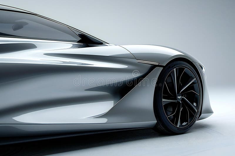 A Closeup of the Corner and Edge Details on an Empty Silver Car Door ...