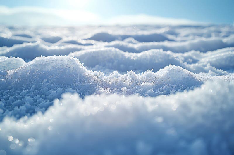 A Closeup of Fresh Snow Texture, with a Flat Surface and Visible ...