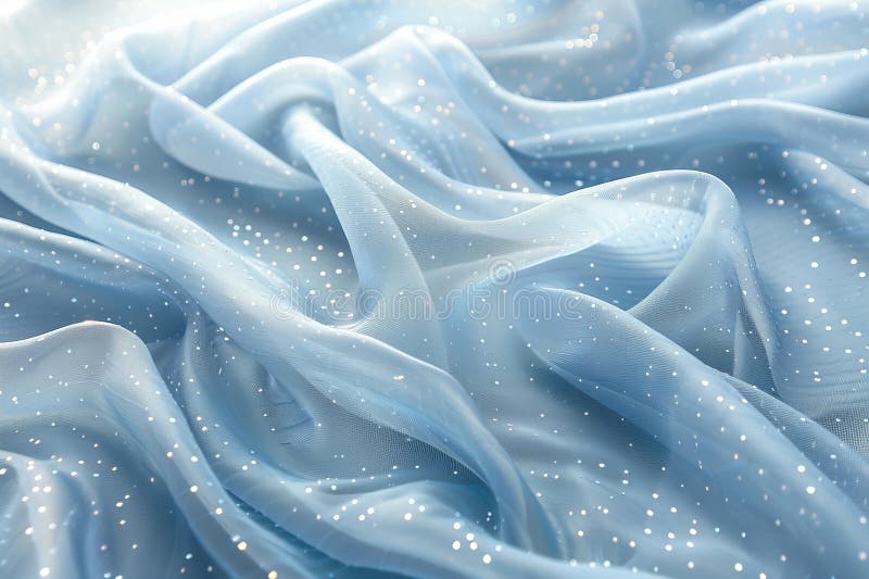A Closeup of the Light Blue Mesh Fabric, with Small Dots and a Soft ...
