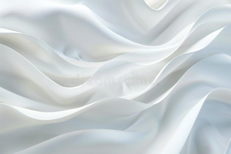 Closeup of Rippled White Silk Fabric Lines, Render Illustration Stock ...