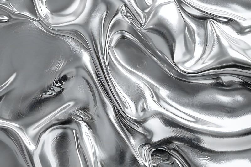 A Closeup of the Swirling Patterns in Liquid Silver Paint, Creating an ...