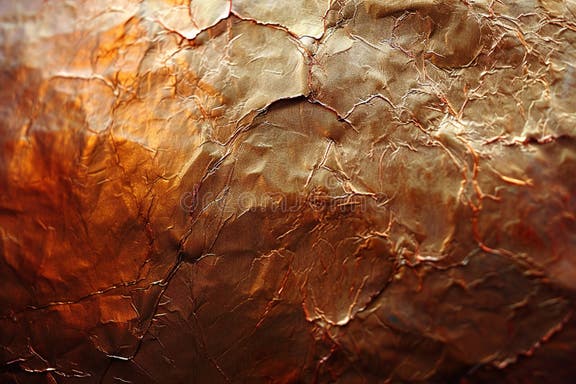 A Closeup of the Texture of Copper Paper, with Soft Lighting and a ...