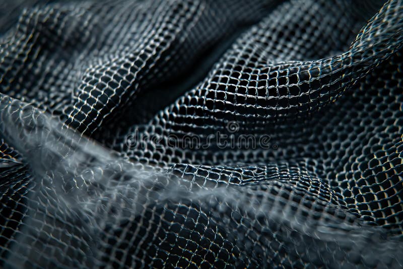 A Closeup of the Texture and Pattern on Black Mesh Fabric, Highlighting ...