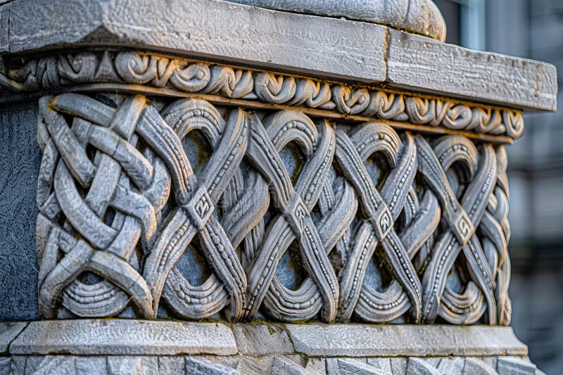 Illustration of Closeup of Viking Sculpture Designs on the Side Panels ...