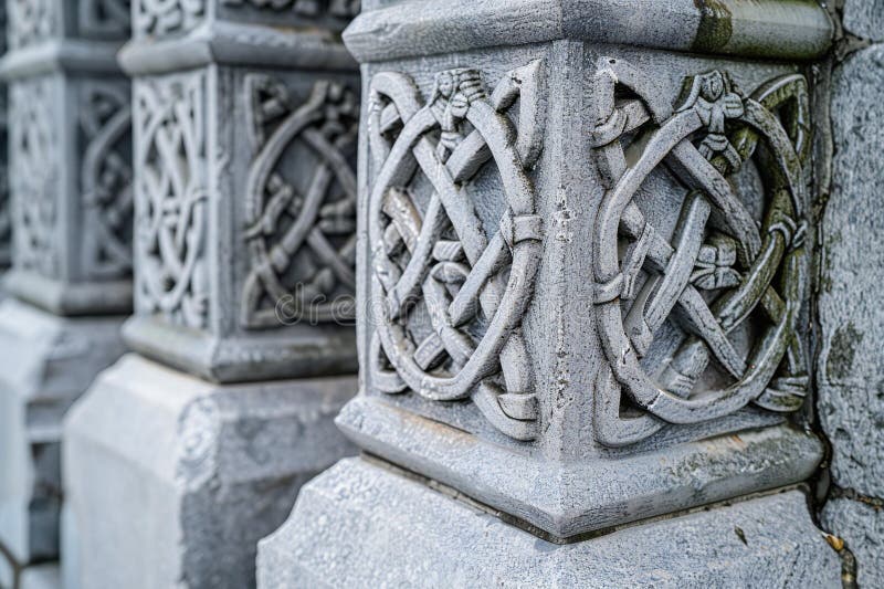 Closeup of Viking Sculpture Designs on the Side Panels, Showcasing ...