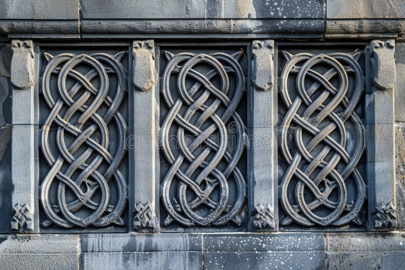 Closeup of Viking Sculpture Designs on the Side Panels, Showcasing ...