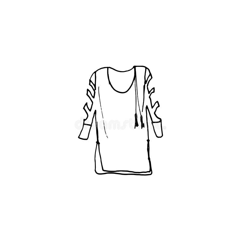 Illustration of Clothes. Line Drawing of Blouse Stock Vector ...