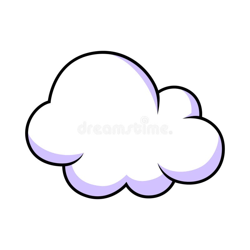 Illustration of Cloud. Cartoon Cute Image of Overcast Sky Stock ...