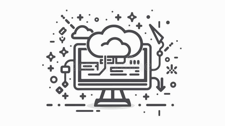Efficient Cloud Computing: Modern Computer Connected To the Cloud Stock Vector - Illustration of ...