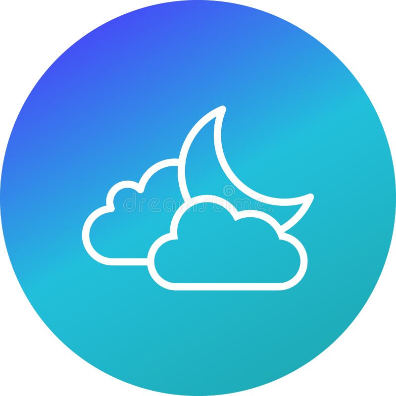Illustration Cloud and Moon Icon for Personal and Commercial Use ...