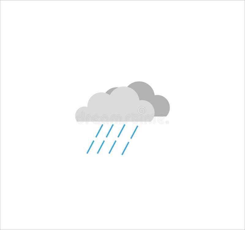 Illustration of Cloud and Rain Weather Icon Isolated on a White ...
