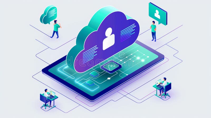 Illustration for Cloud Services and Business Collaboration Stock ...