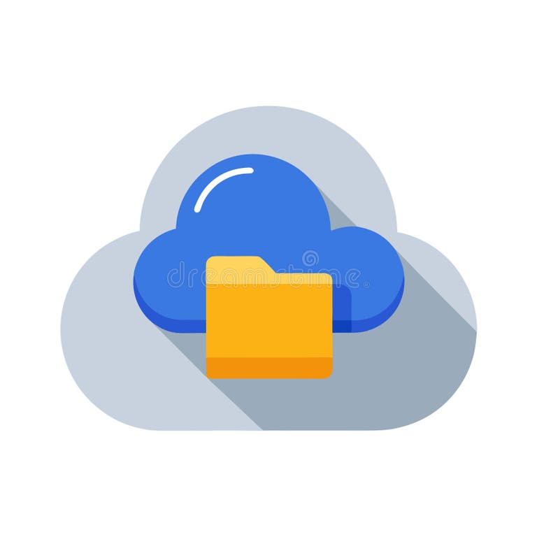Cloud Storage with Folder Icon: Data Management and Backup Solution ...