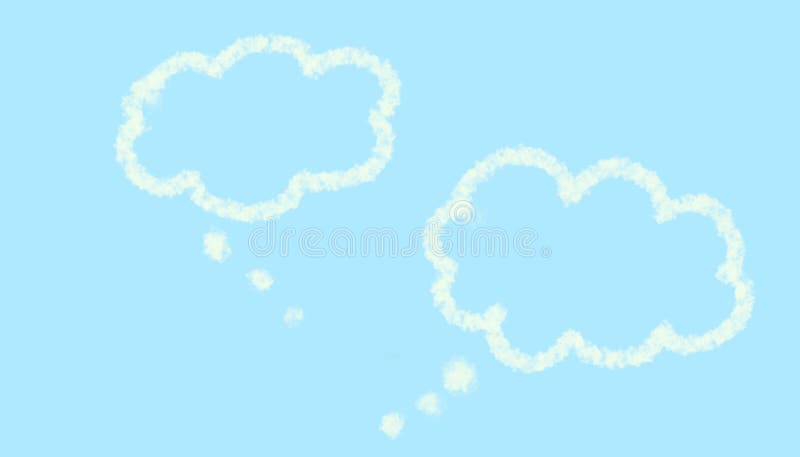 Illustration Cloud Text Box Hands Draw Abstract Background. Stock ...