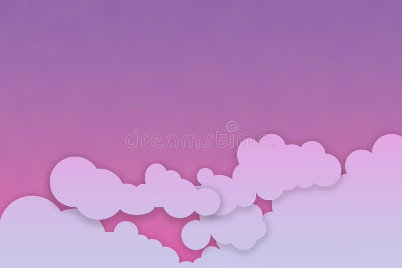 Illustration of Clouds in a Purple Sky with Large Space for Text Stock ...