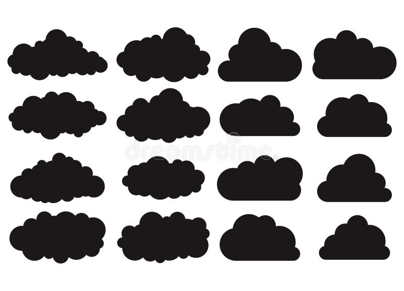 Clouds silhouettes, vector stock vector. Illustration of graphic ... Clouds silhouettes, vector stock vector. Illustration of graphic ...