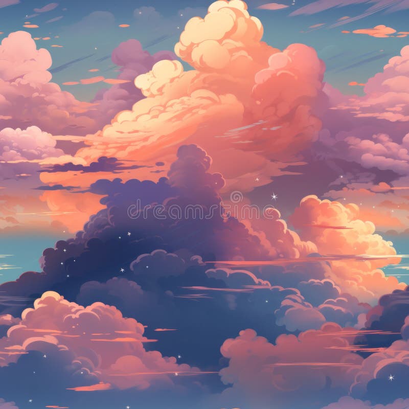 An Illustration of Clouds in a Blue Sky Stock Illustration ...