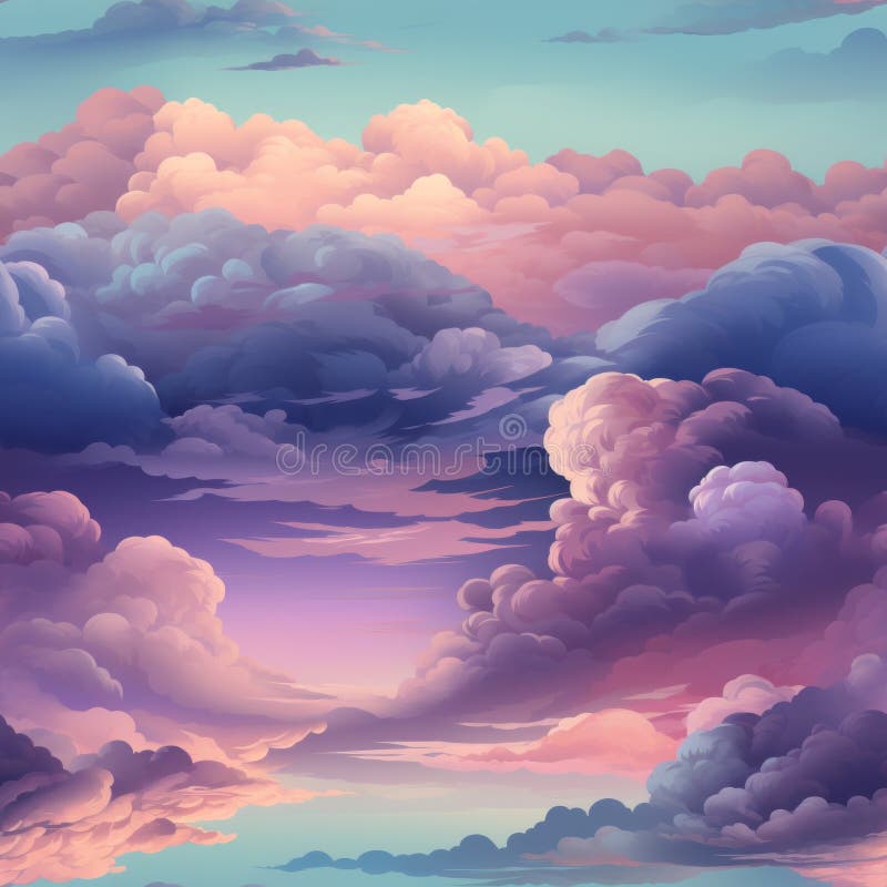 An Illustration of Clouds in a Blue Sky Stock Illustration ...