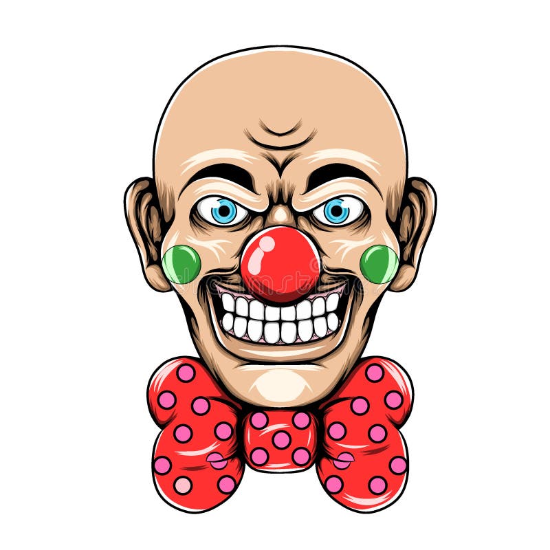 The Clown with the Skinny Head and Big Smile Using the Big Red Tie ...