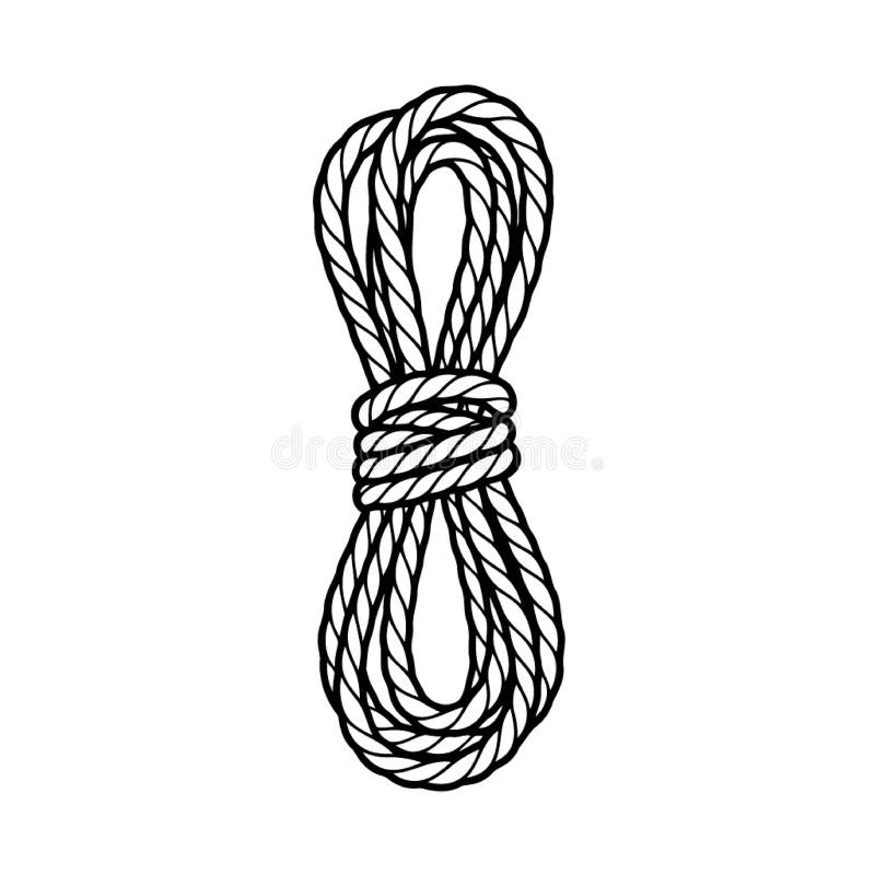 Illustration of a Coiled Rope, a Versatile Tool for Tying, Securing ...