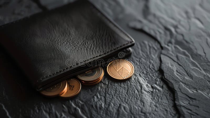 Illustration of Coins and Leather Wallets Background Stock Illustration ...