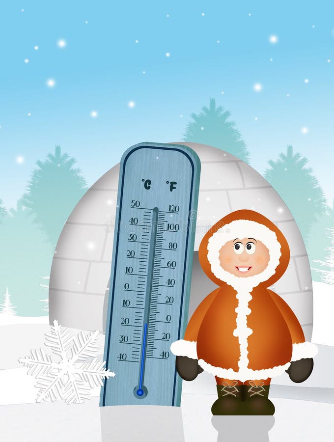 Cold thermometer stock illustration. Illustration of cold - 101469906