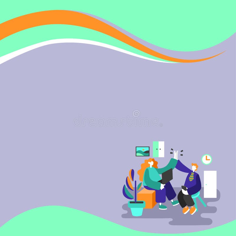 Colleagues Clapping Hands in Office. Working Together Drawing ...