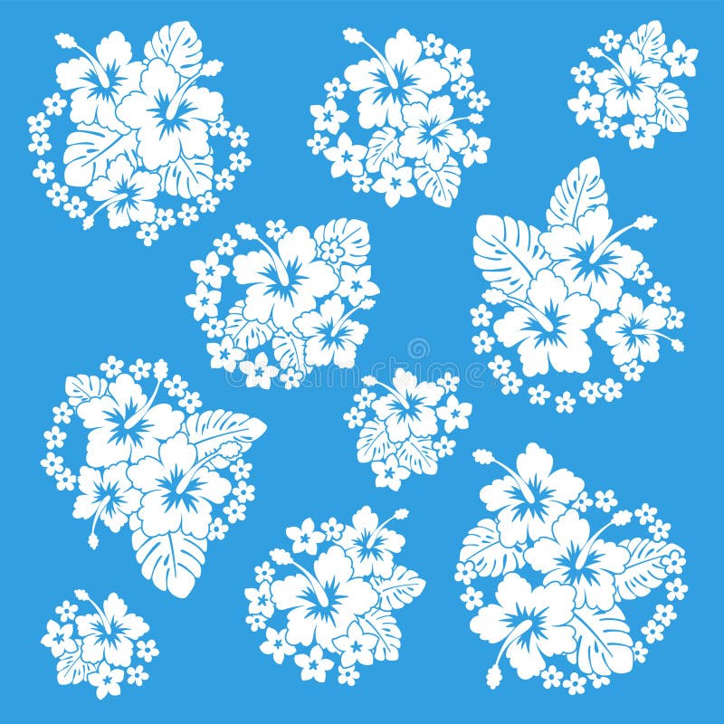 Illustration Collection of Cute Hibiscus, Stock Vector - Illustration ...