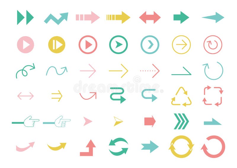 Illustration Collection of Pastel Colored Arrows Stock Vector ...