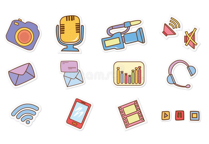 Illustration Collection of Set Vector Media Stock Vector - Illustration ...