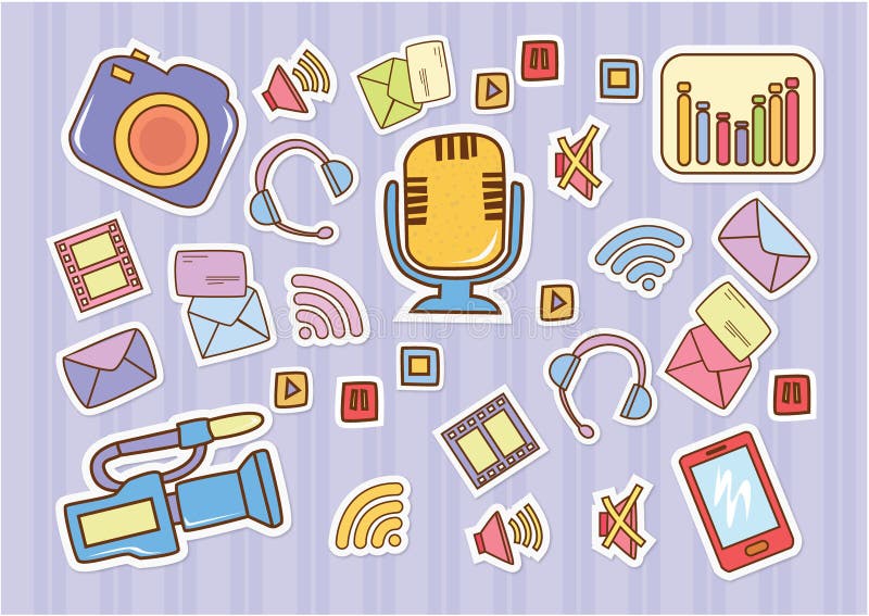 Illustration Collection of Set Vector Media Stock Vector - Illustration ...