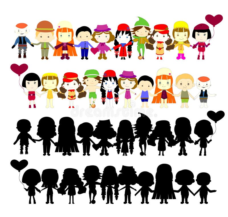 Illustration of Collection of Simple Kids Stock Vector - Illustration ...
