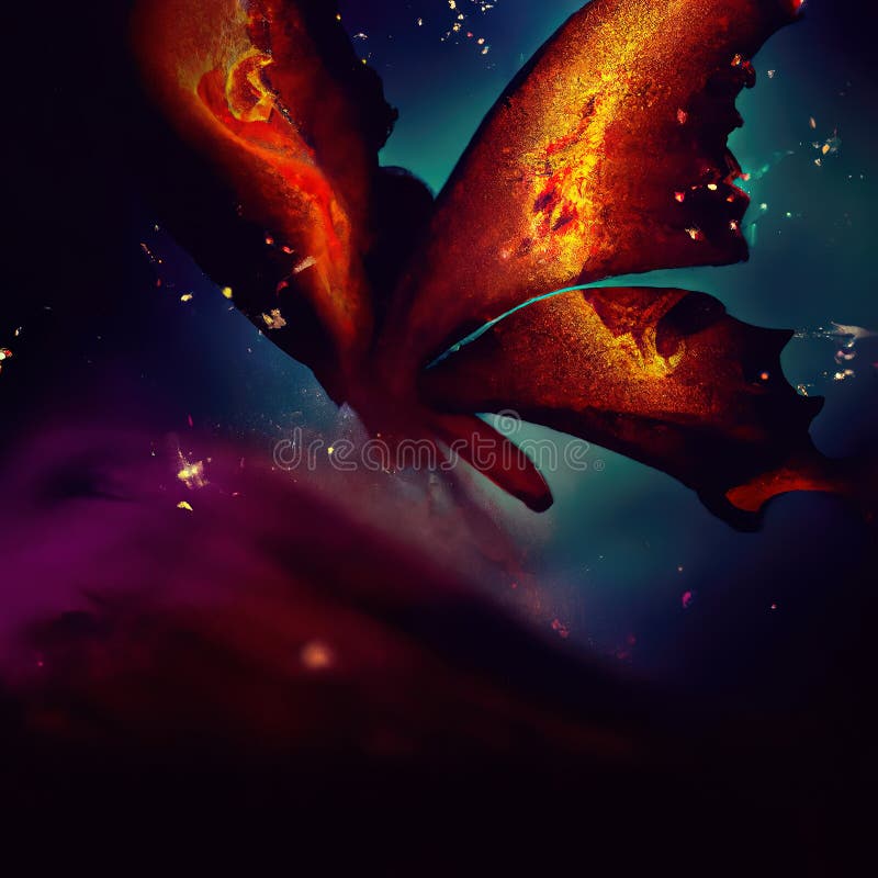 Illustration of a Color Butterfly, Abstract Color Background, Digital ...