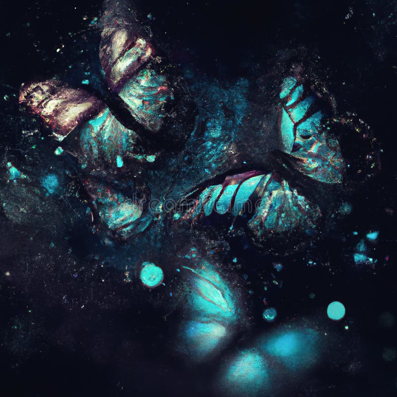 Illustration of a Color Butterfly, Abstract Color Background, Digital ...