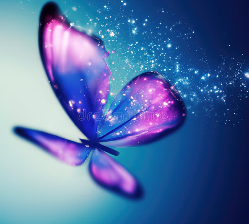 Illustration of a Color Butterfly, Abstract Color Background, Digital ...