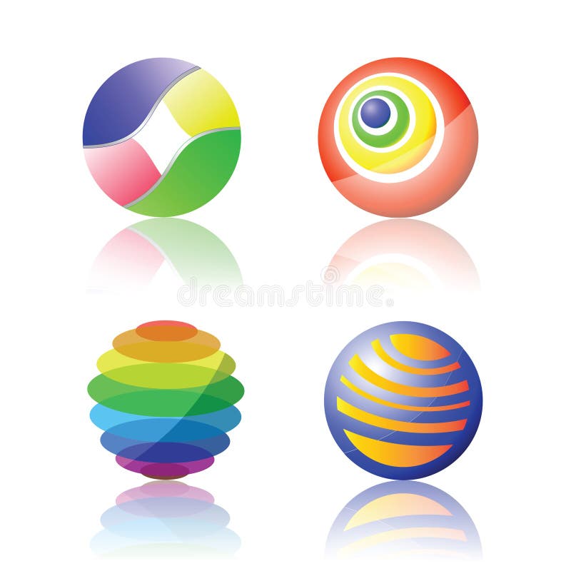 Isolated color spheres stock vector. Illustration of round - 30105446