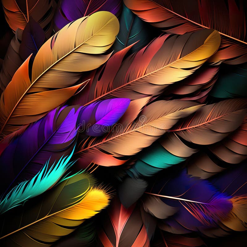 Feathers Texture Bright Vertical Abstract Background. Stock ...